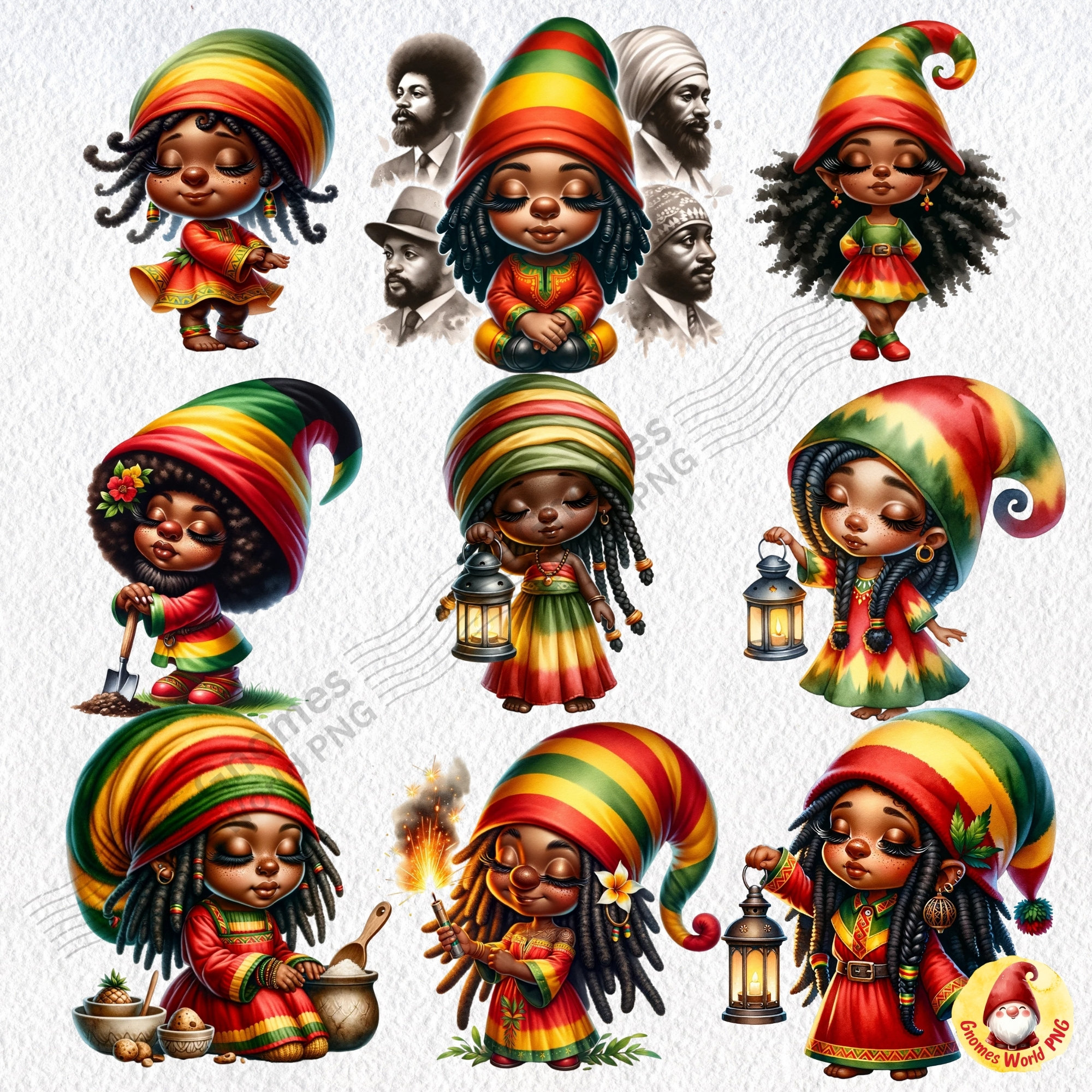 African Girl Gnome, Black History Month, Juneteenth Gnome, Cute Gnomes ...
