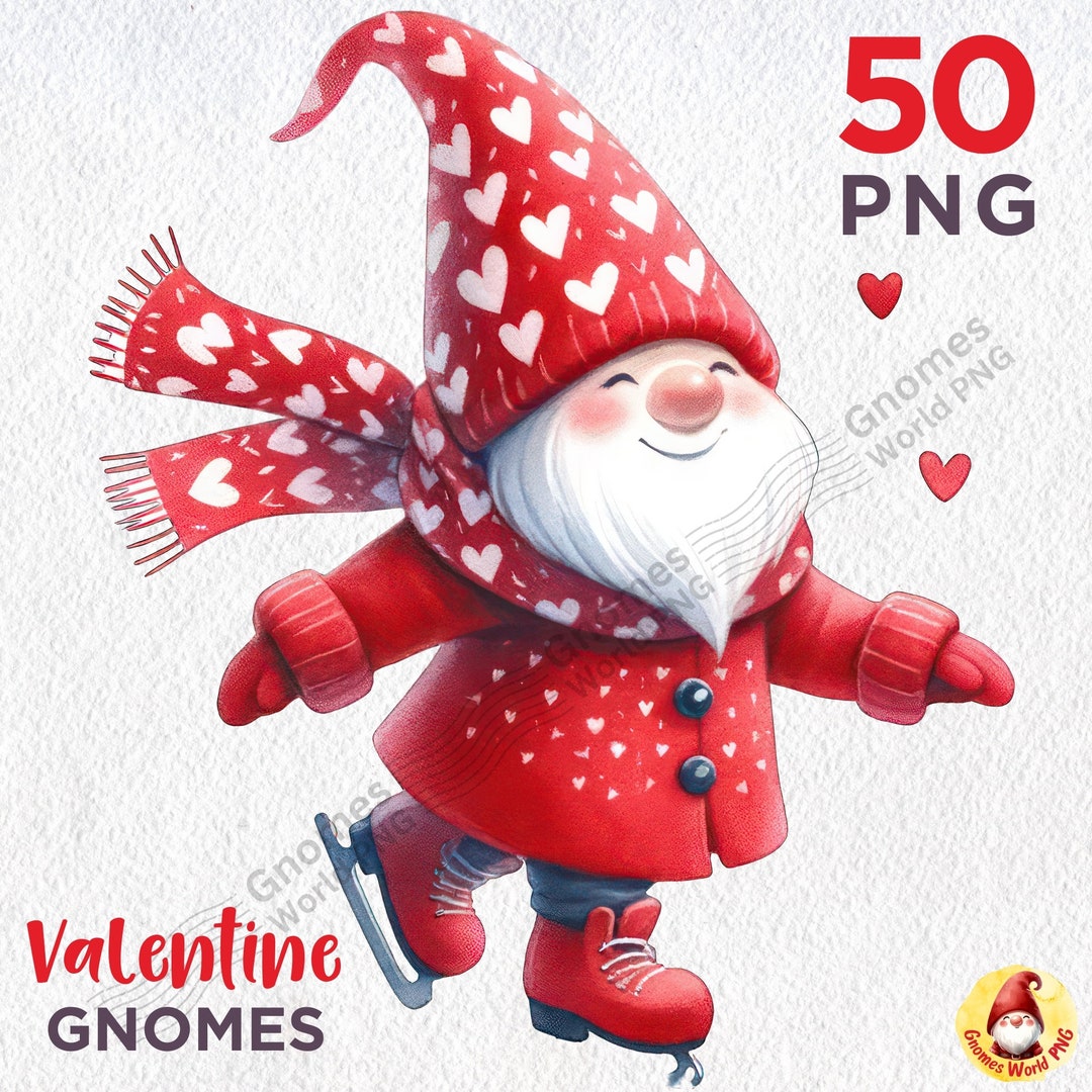 Watercolor Valentine Gnomes PNG Clipart, Valentine's Day PNG ...