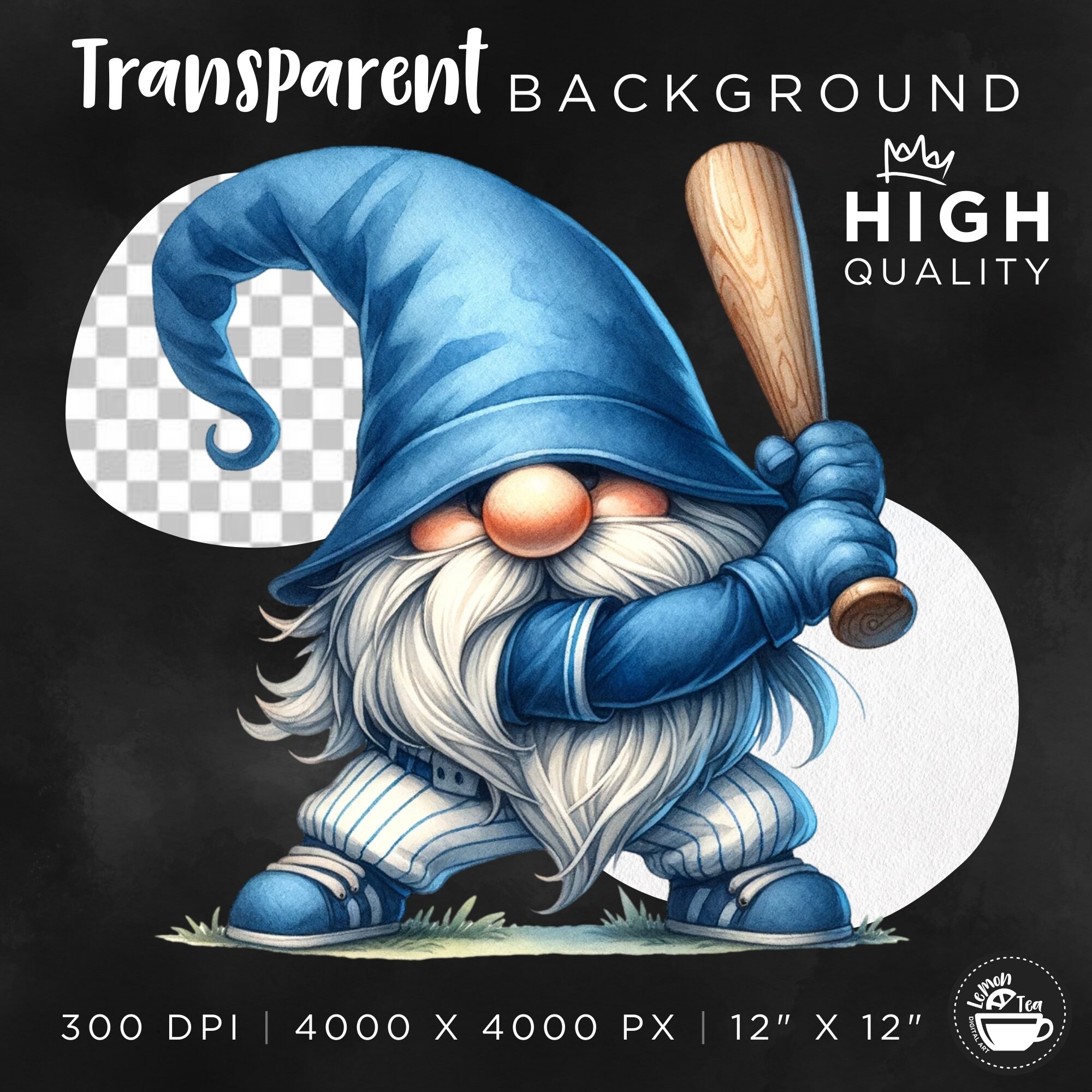 Watercolor Baseball Gnomes Clipart, Cute Gnomes PNG, Sport Gnomes, 30 ...