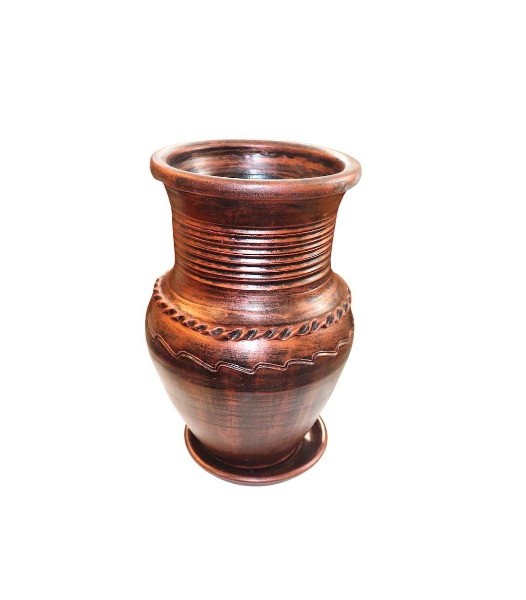 Clay Vase Handmade Terracotta Big Vases Farmhouse Pottery - Etsy
