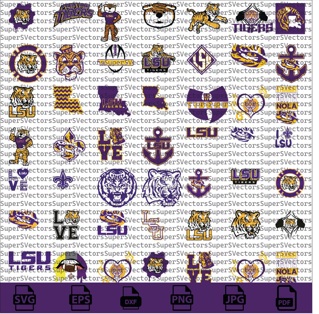 LSU SVG Bundle, Tigers Pack Football, SVG Bundle, Cricut, Printable ...