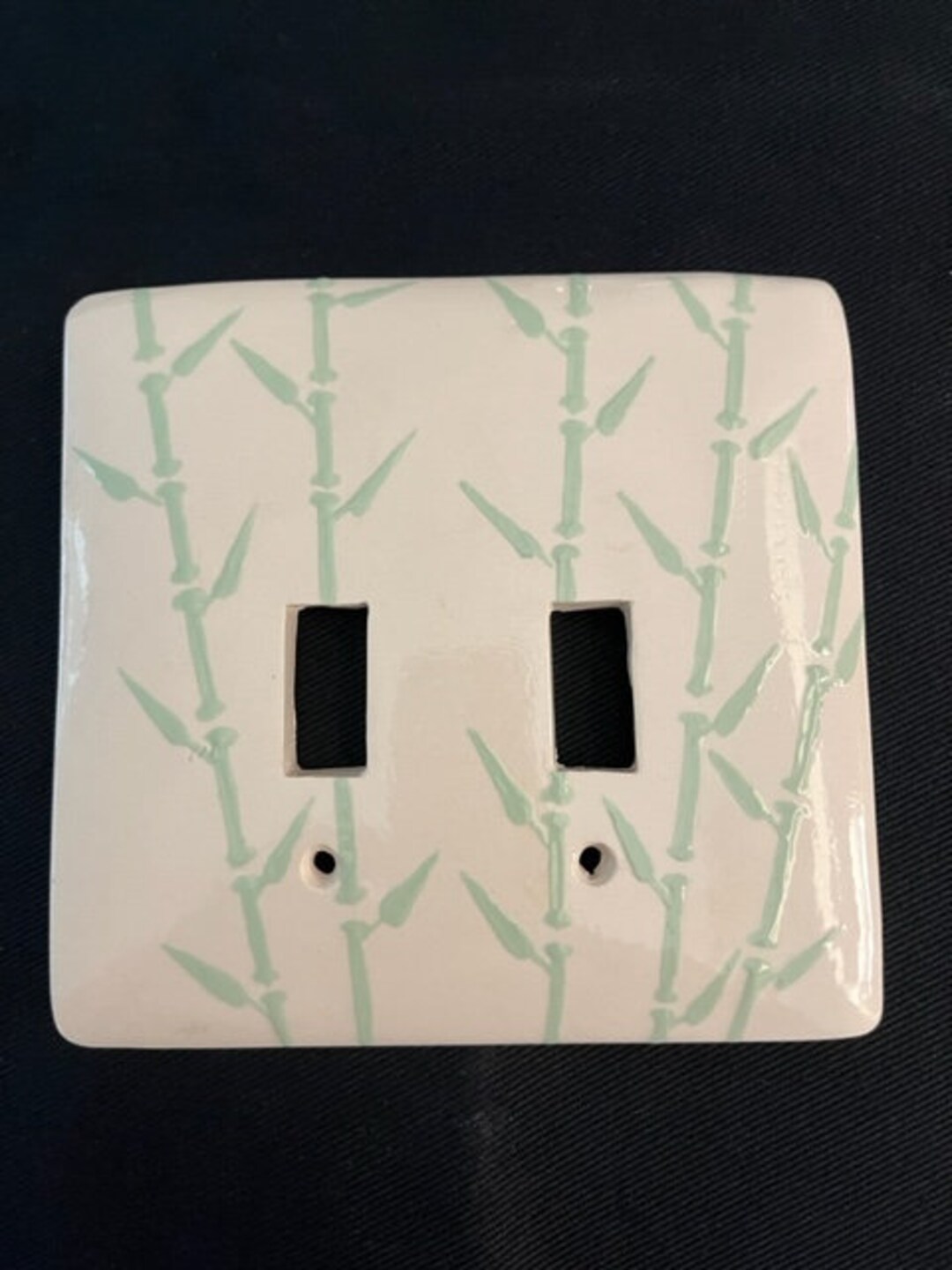 Handmade Bamboo Light Switch Cover: Glazed Ceramic Switchplate - Etsy