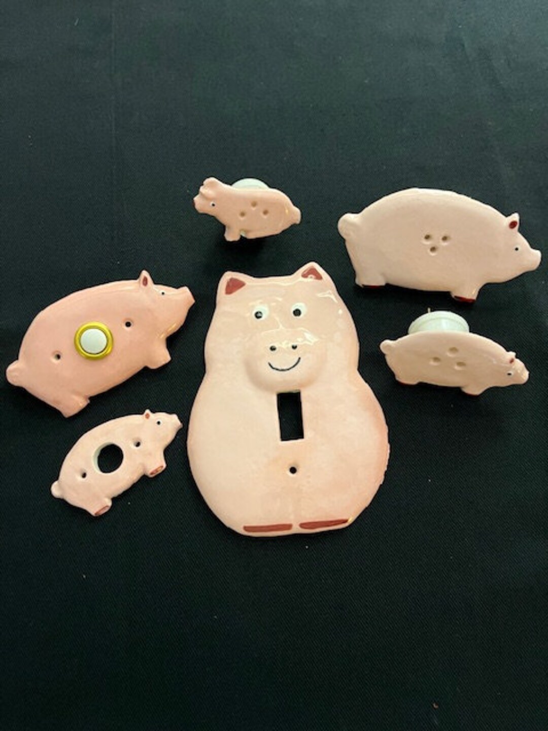 Pig Hand Painted Ceramic Pig Light Switch Cover: Farmhouse Decor - Etsy