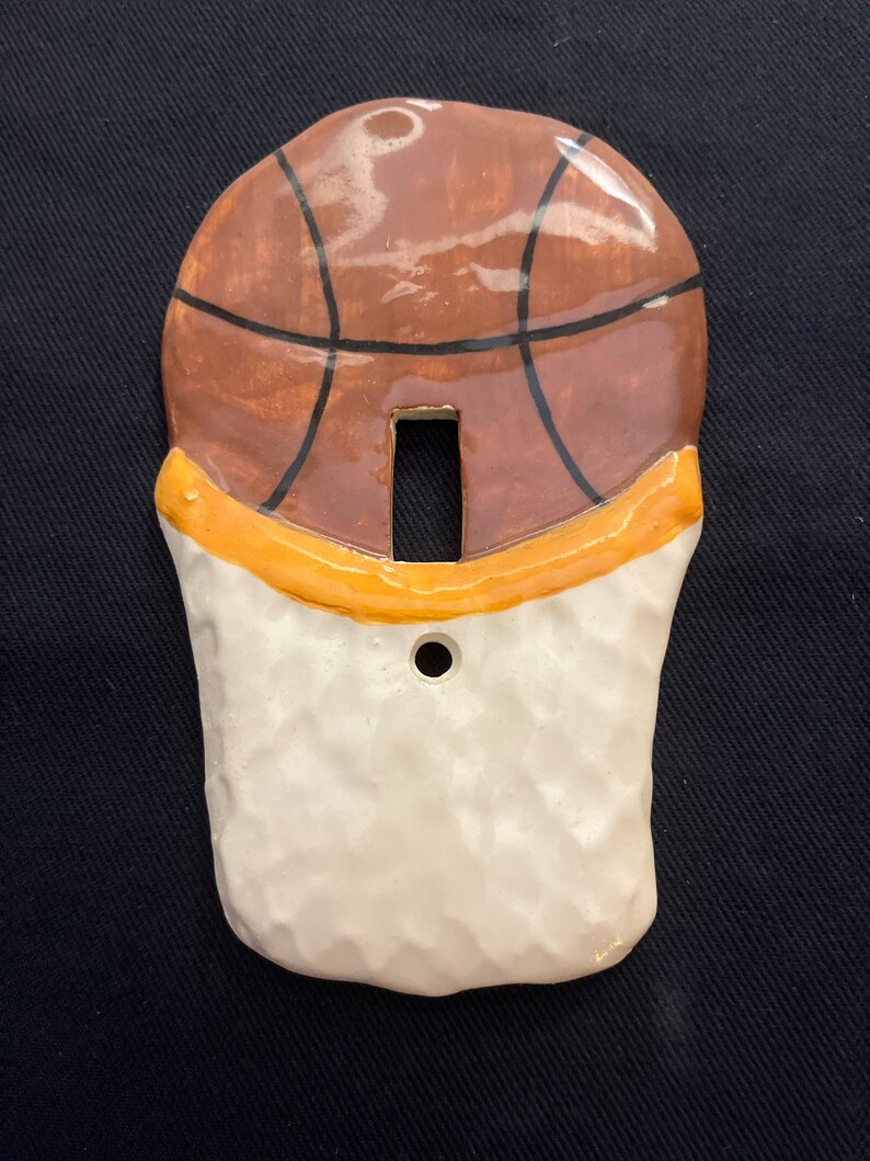 Basketball Handmade Basketball Ceramic Light Switch Cover: Sports Decor ...