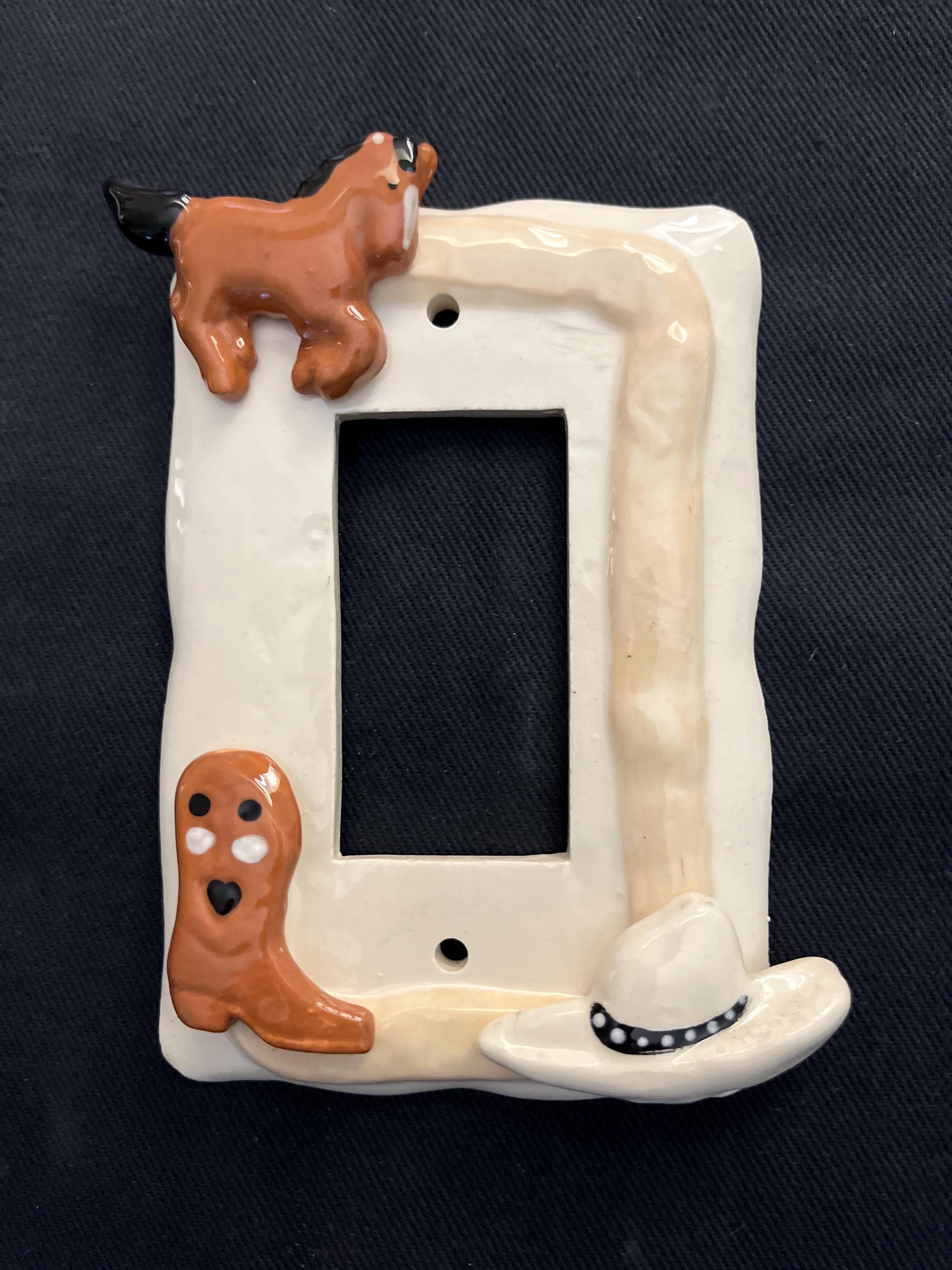 Cowboy Boot Handmade Cowboy Boot Light Switch Cover: 3D Ceramic ...