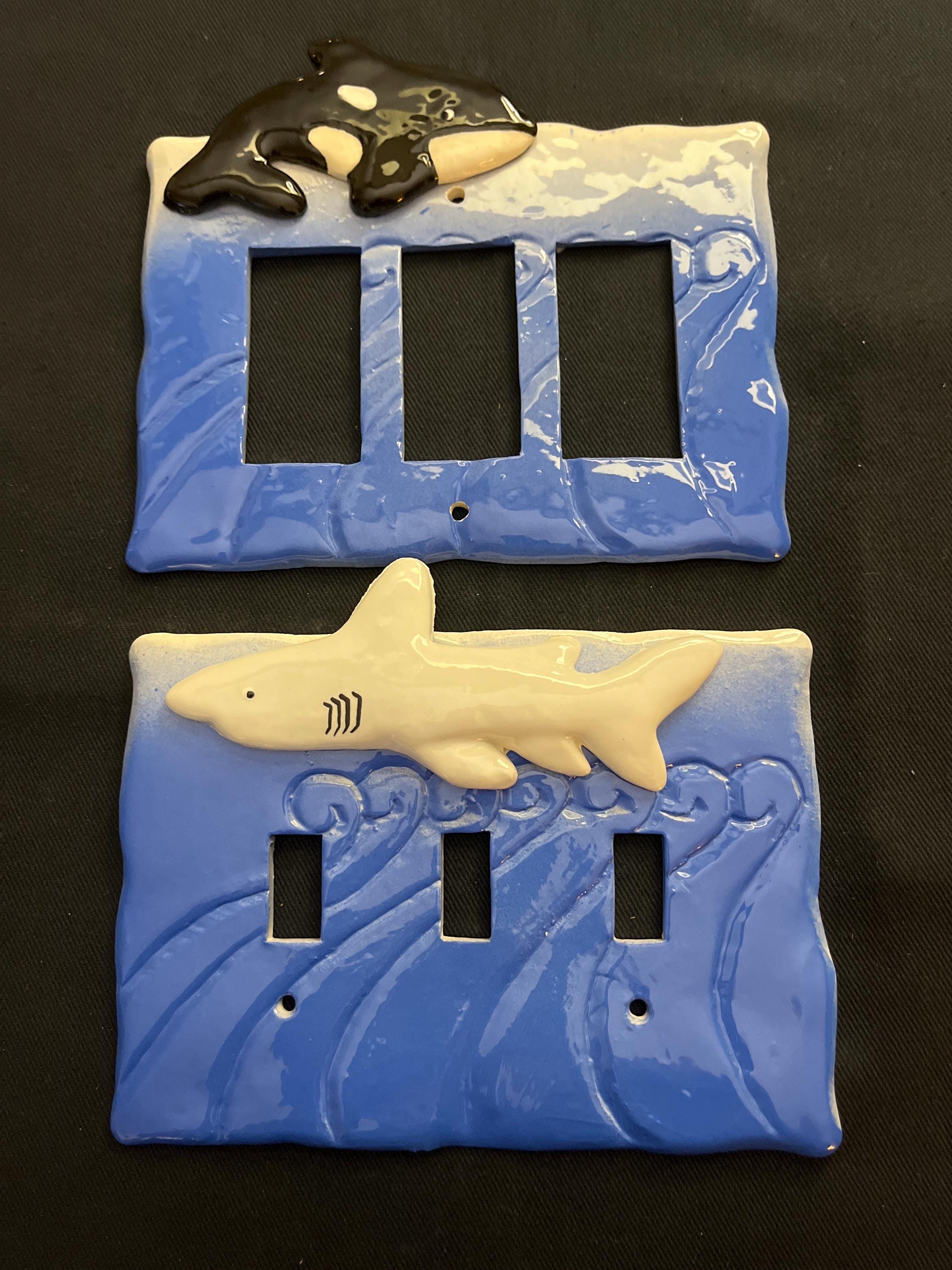 Whale Shark Handmade Ceramic Whale/shark Light Switch Cover - Ocean ...