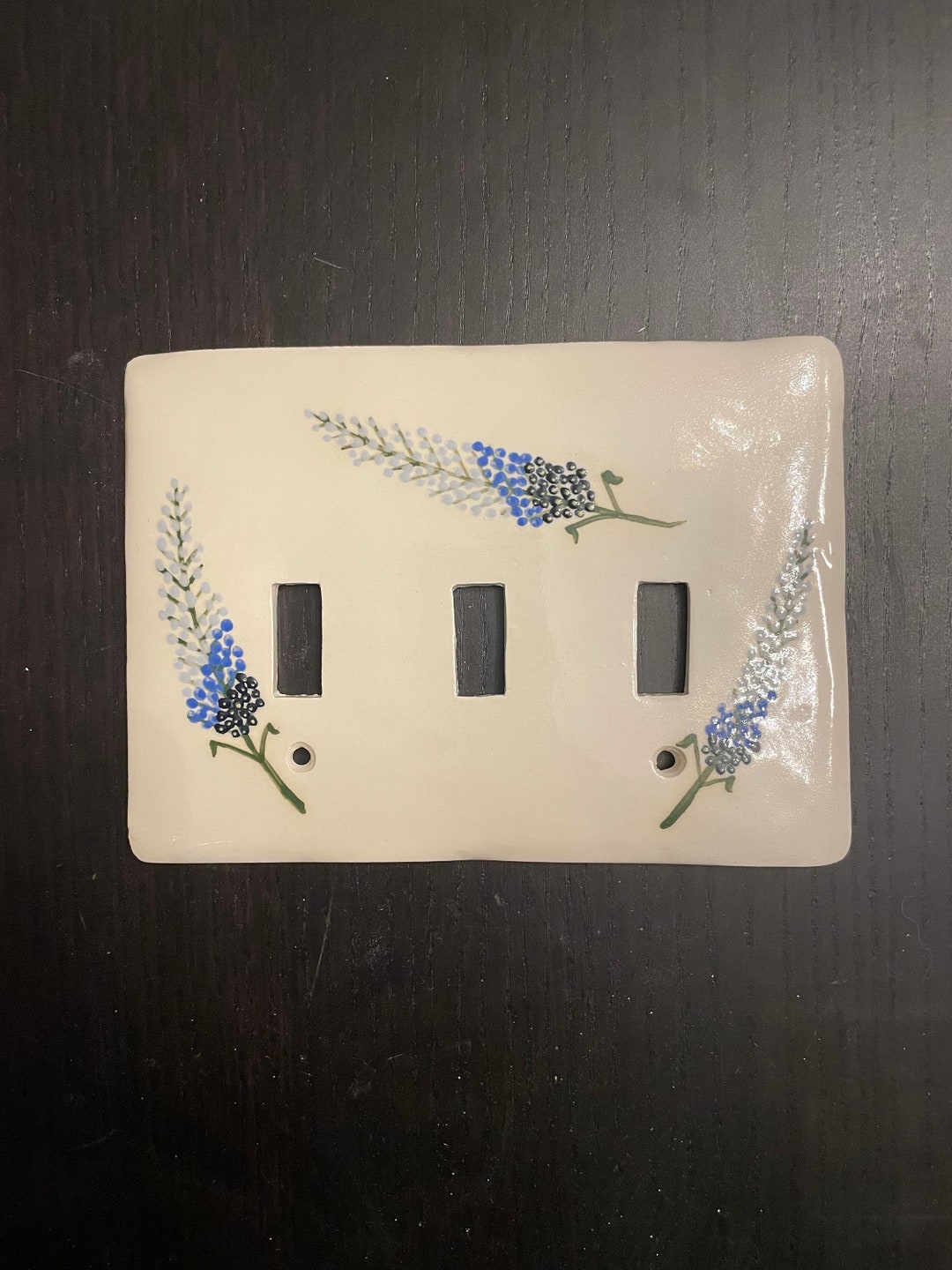 Bluebonnet Hand-painted Bluebonnet Flower Ceramic Light Switch Plate - Etsy