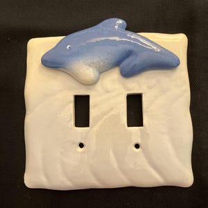 Dolphin Handmade Ceramic Dolphin Light Switch Cover - Seashore Decor - Etsy