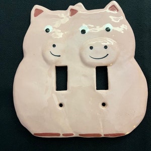 Pig Hand Painted Ceramic Pig Light Switch Cover: Farmhouse Decor - Etsy