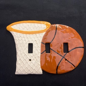 Basketball Handmade Basketball Ceramic Light Switch Cover: Sports Decor ...
