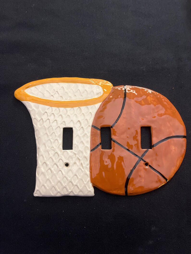 Basketball Handmade Basketball Ceramic Light Switch Cover: Sports Decor ...