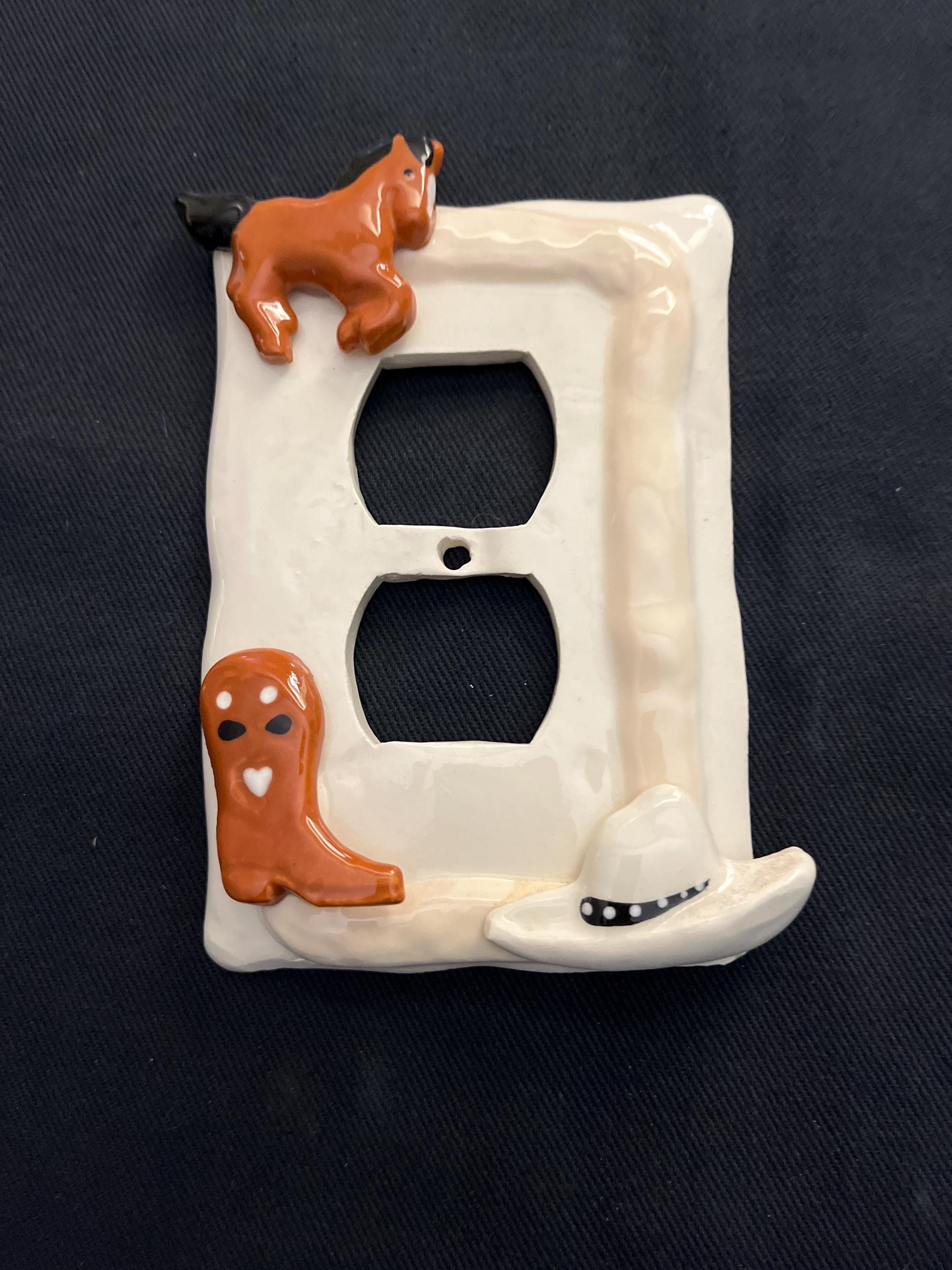 Cowboy Boot Handmade Cowboy Boot Light Switch Cover: 3D Ceramic ...