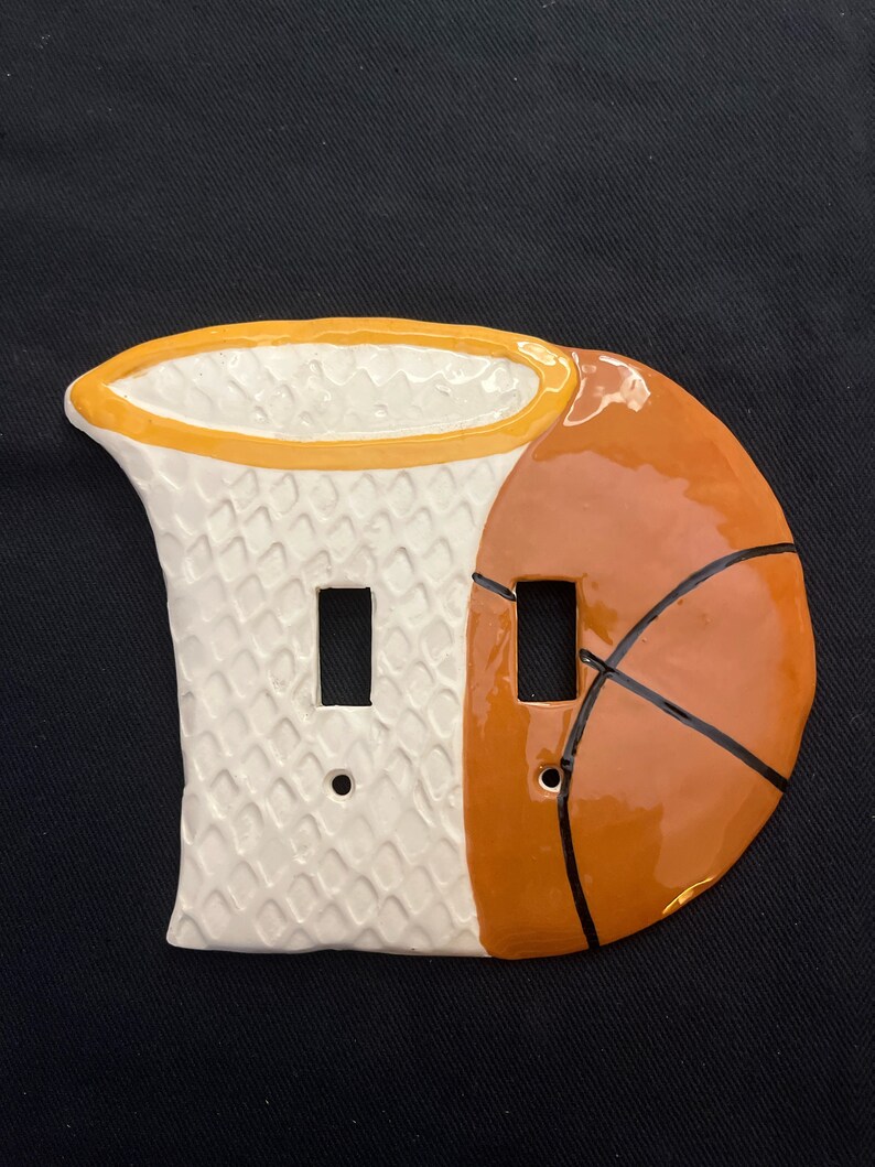 Basketball Handmade Basketball Ceramic Light Switch Cover: Sports Decor ...