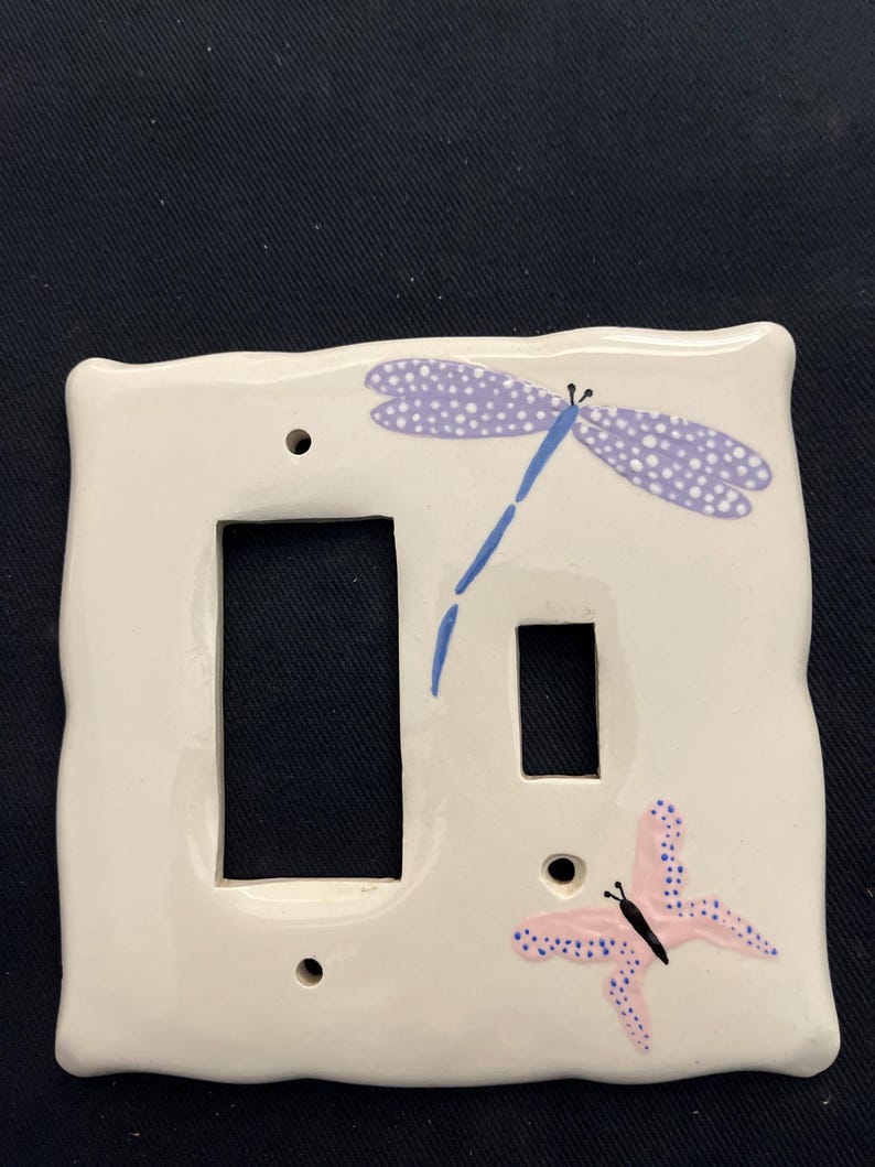 Dragonfly Hand-painted Dragonfly Light Switch Cover: Ceramic Decor - Etsy