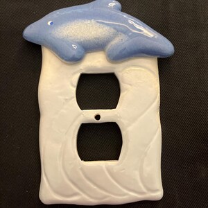 Dolphin Handmade Ceramic Dolphin Light Switch Cover - Seashore Decor - Etsy