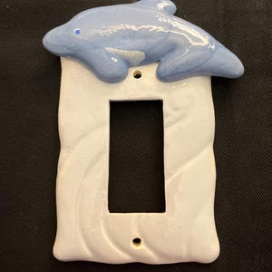 Dolphin Handmade Ceramic Dolphin Light Switch Cover - Seashore Decor - Etsy