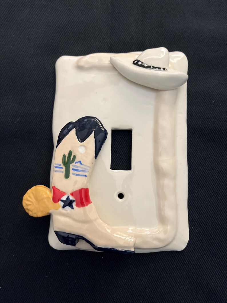 Cowboy Boot Handmade Cowboy Boot Light Switch Cover: 3D Ceramic ...