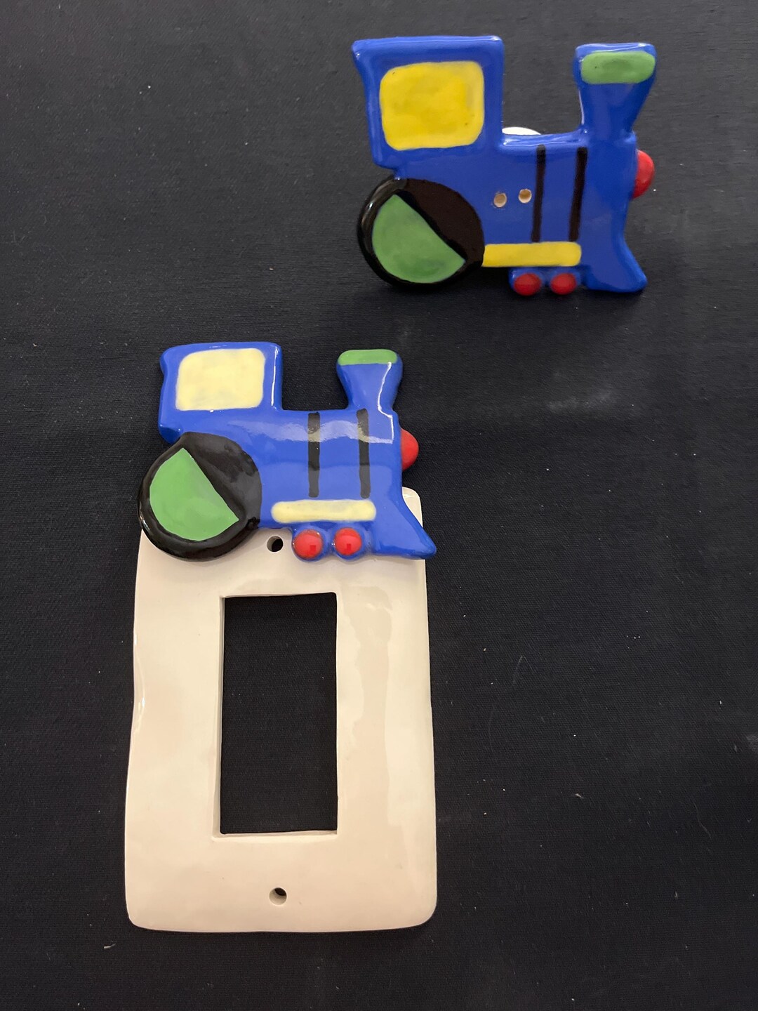 3D Toy Train Light Switch Cover: Ceramic Kids Room Decor - Etsy