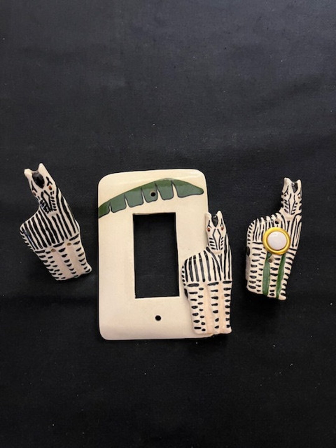 3D Zebra Light Switch Plate Cover: Handmade Ceramic Decor - Etsy