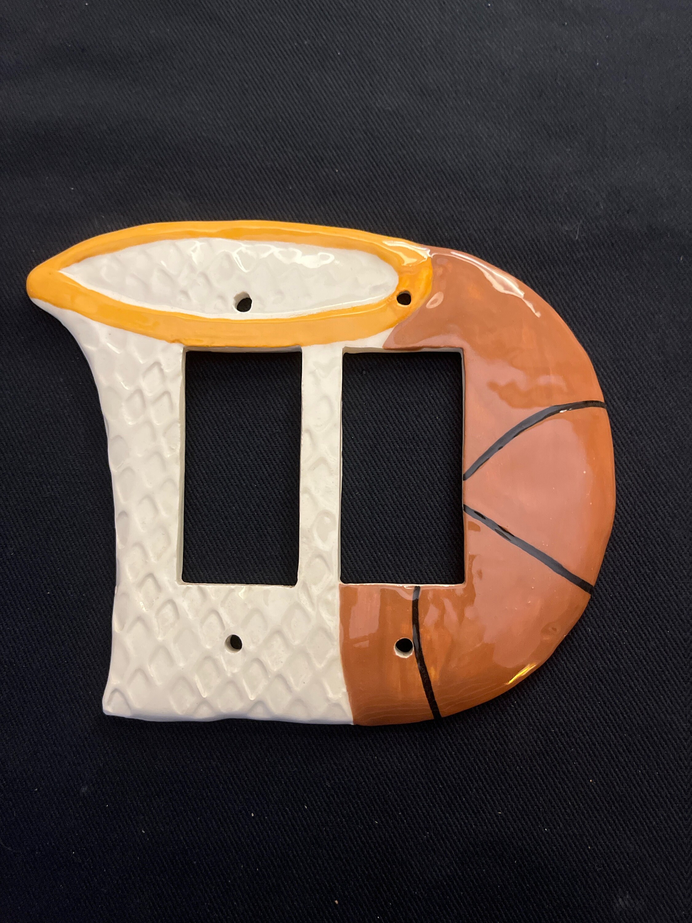 Basketball Handmade Basketball Ceramic Light Switch Cover: Sports Decor ...
