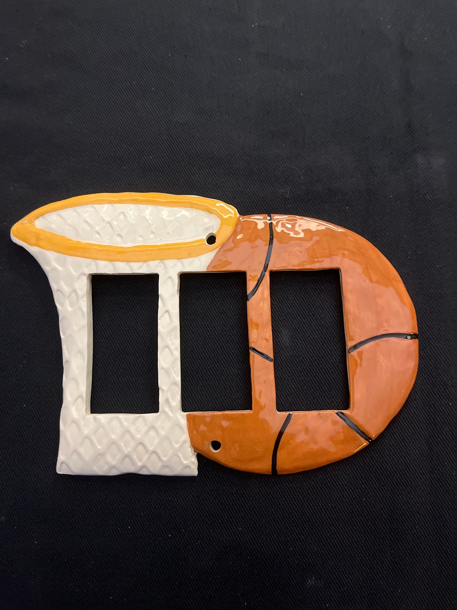 Basketball Handmade Basketball Ceramic Light Switch Cover: Sports Decor ...