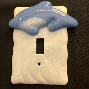 Dolphin Handmade Ceramic Dolphin Light Switch Cover - Seashore Decor - Etsy