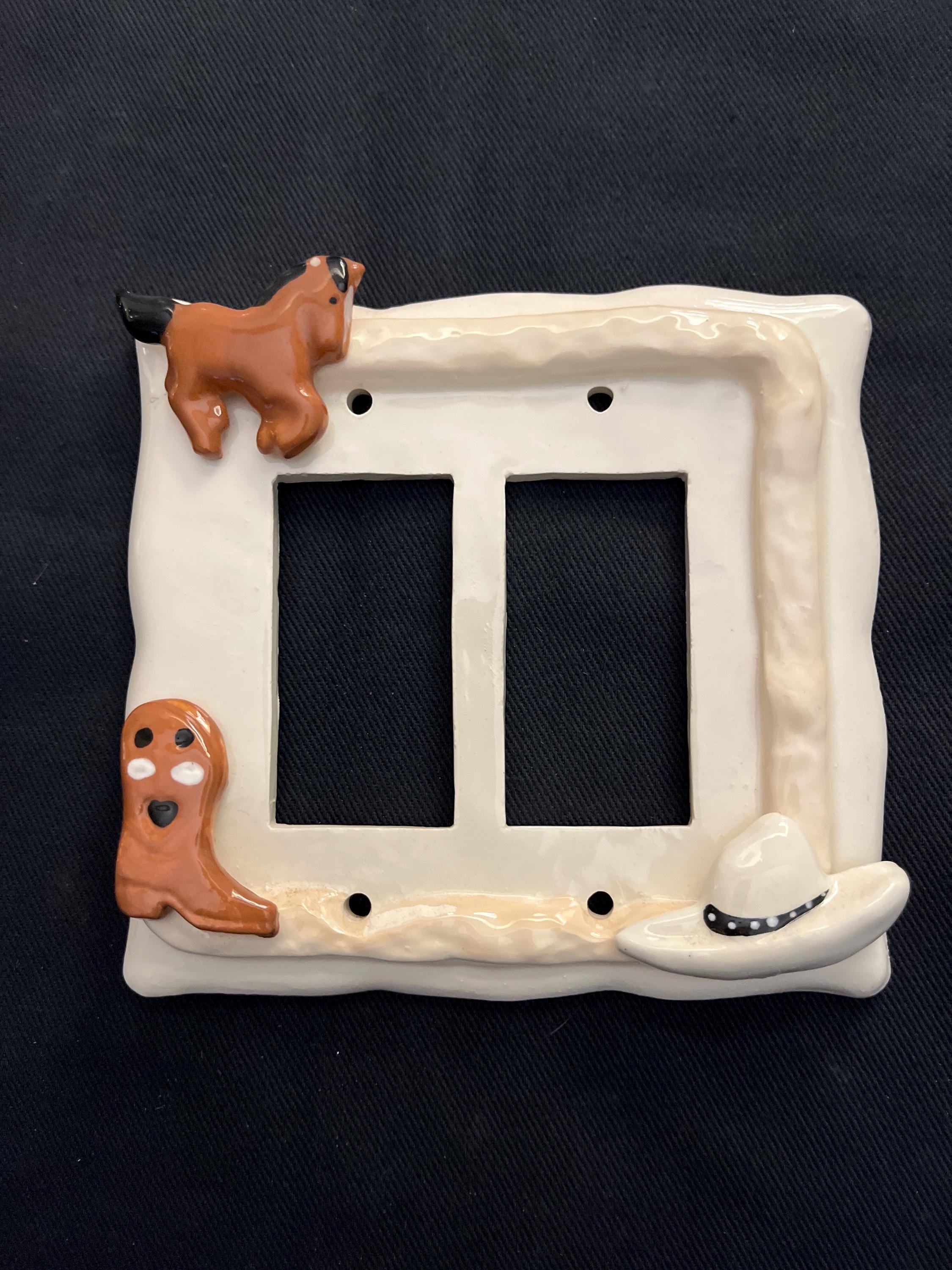 Cowboy Boot Handmade Cowboy Boot Light Switch Cover: 3D Ceramic ...