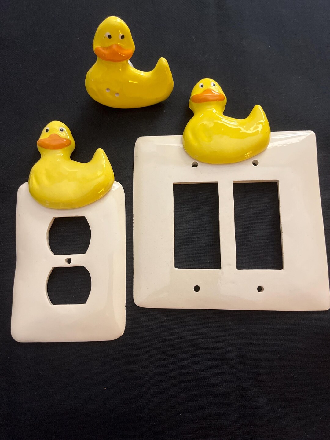 Duck Hand-painted Ceramic Rubber Duck Light Switch Cover & Night Light ...