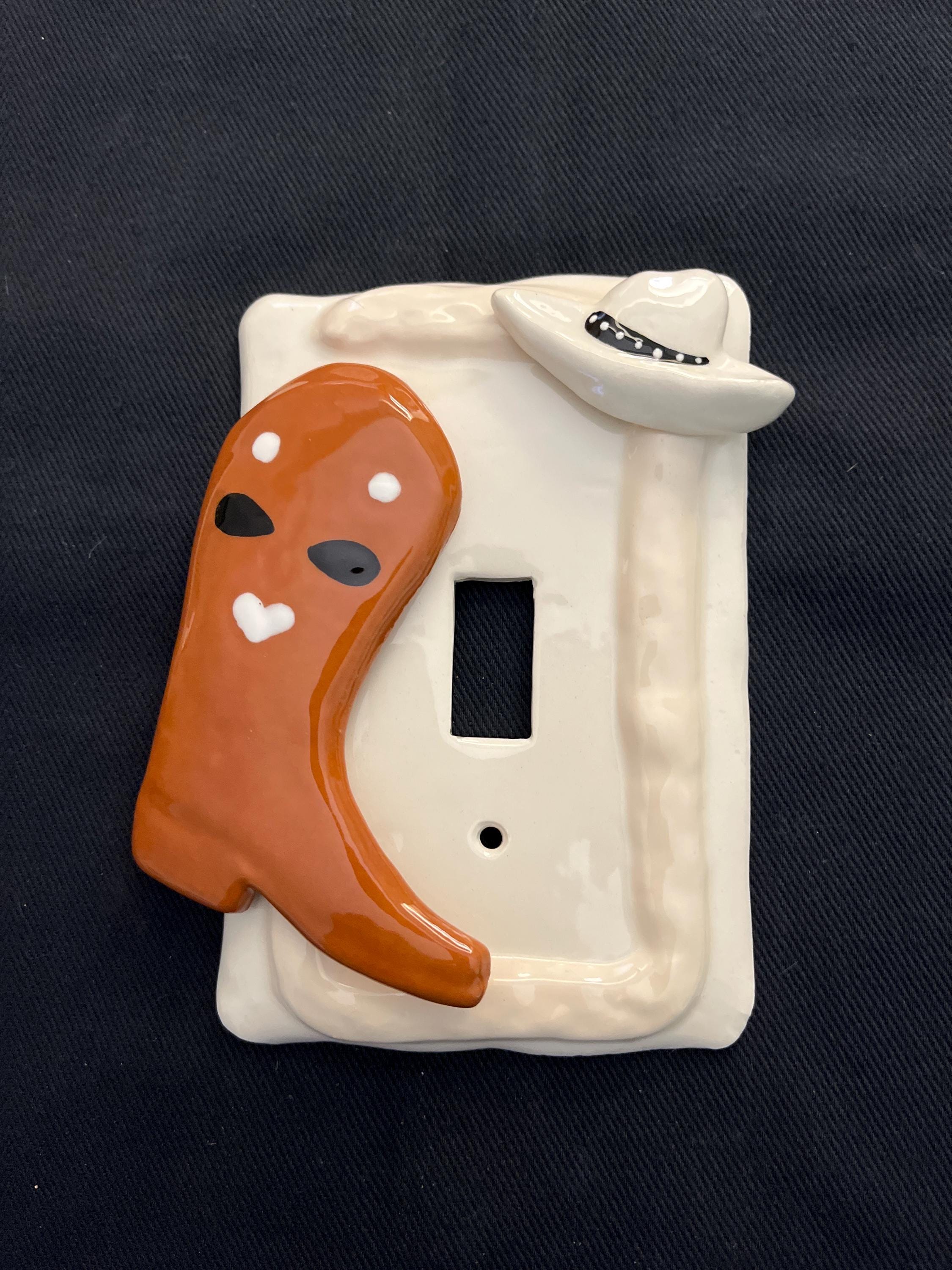 Cowboy Boot Handmade Cowboy Boot Light Switch Cover: 3D Ceramic ...