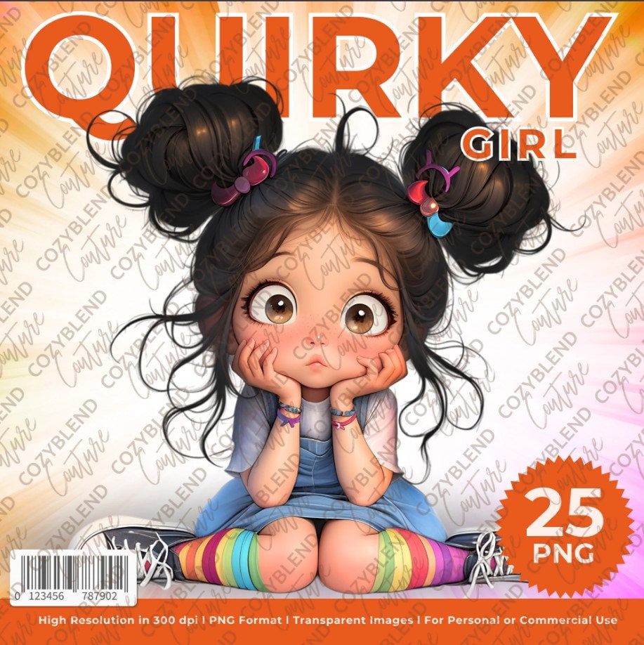 Fun Quirky Girl Clipart, Playful Illustrations PNG, High-quality ...