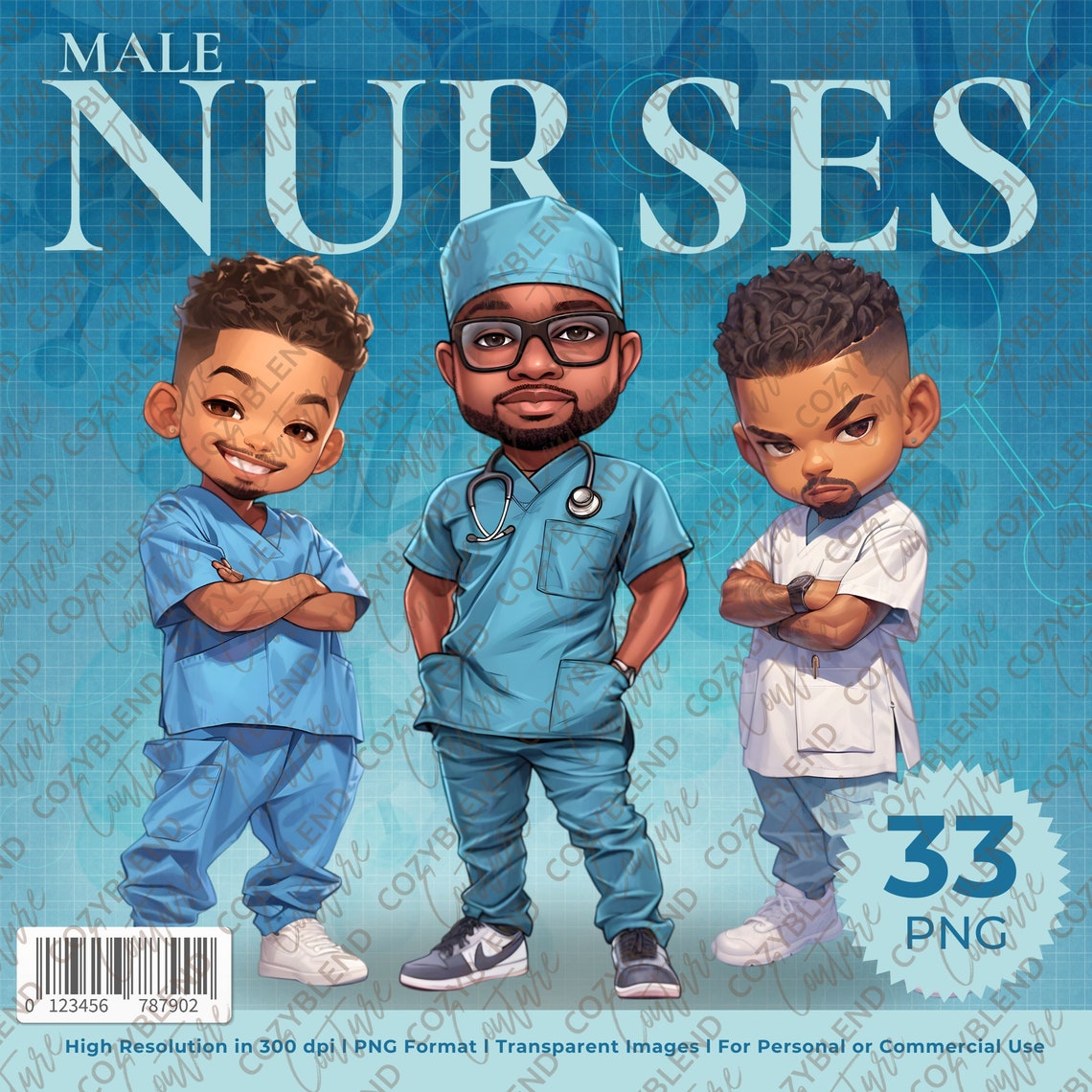 Male Nurses Clipart, PNG, Male Healthcare Workers, Diverse Nurses ...