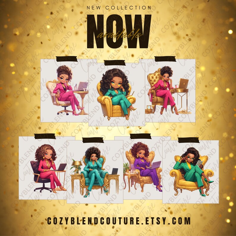 Executive Elegance Clipart - Sophisticated Businesswomen for Your Corporate Designs - Instant ...