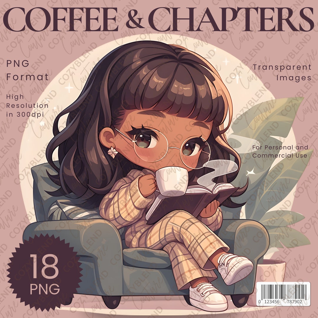 Coffee & Chapters: Cozy Girls Clipart - Perfect for Reading and Sipping ...