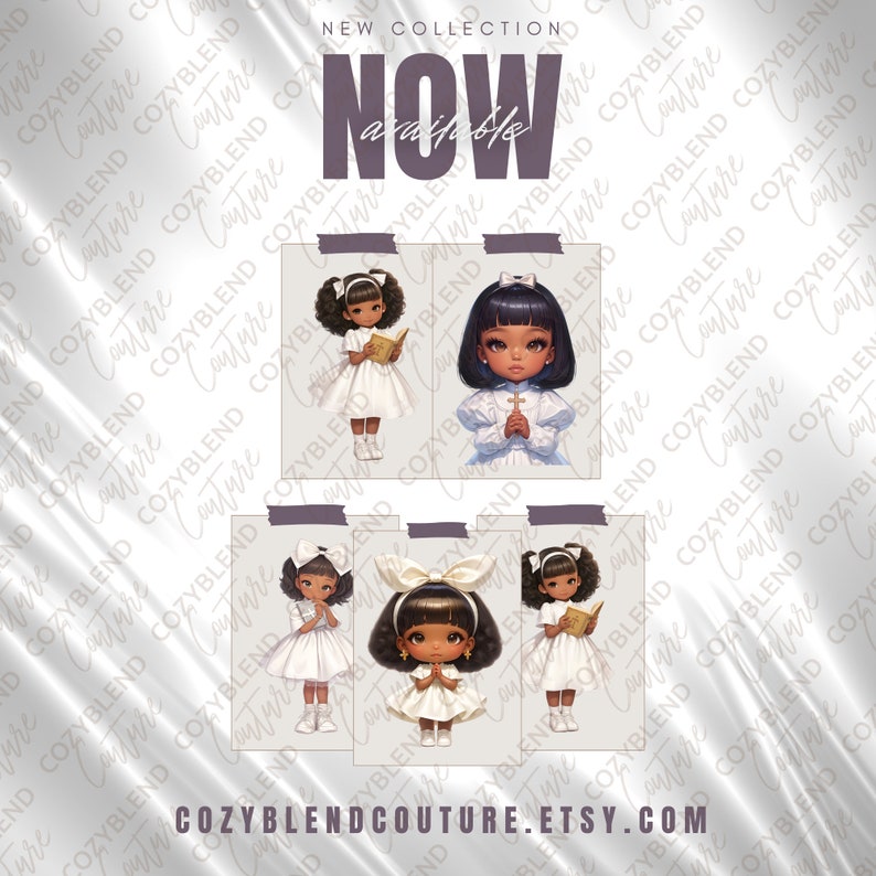 Communion Angels Clipart Divine Girls in First Communion Dresses for ...