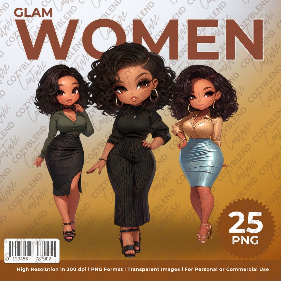 Glam Women Clipart, Sophisticated Female Illustrations PNG, High ...