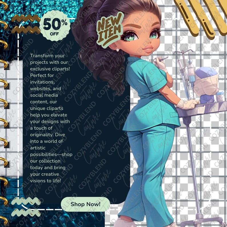Nurse Life Clipart Bundle: Medical PNG Graphics (commercial Use ...