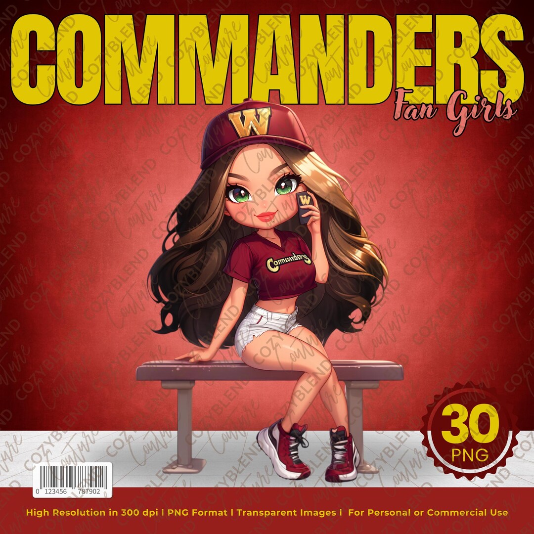Commanders Fan Girls Clipart, Washington Football, Scrapbooking ...