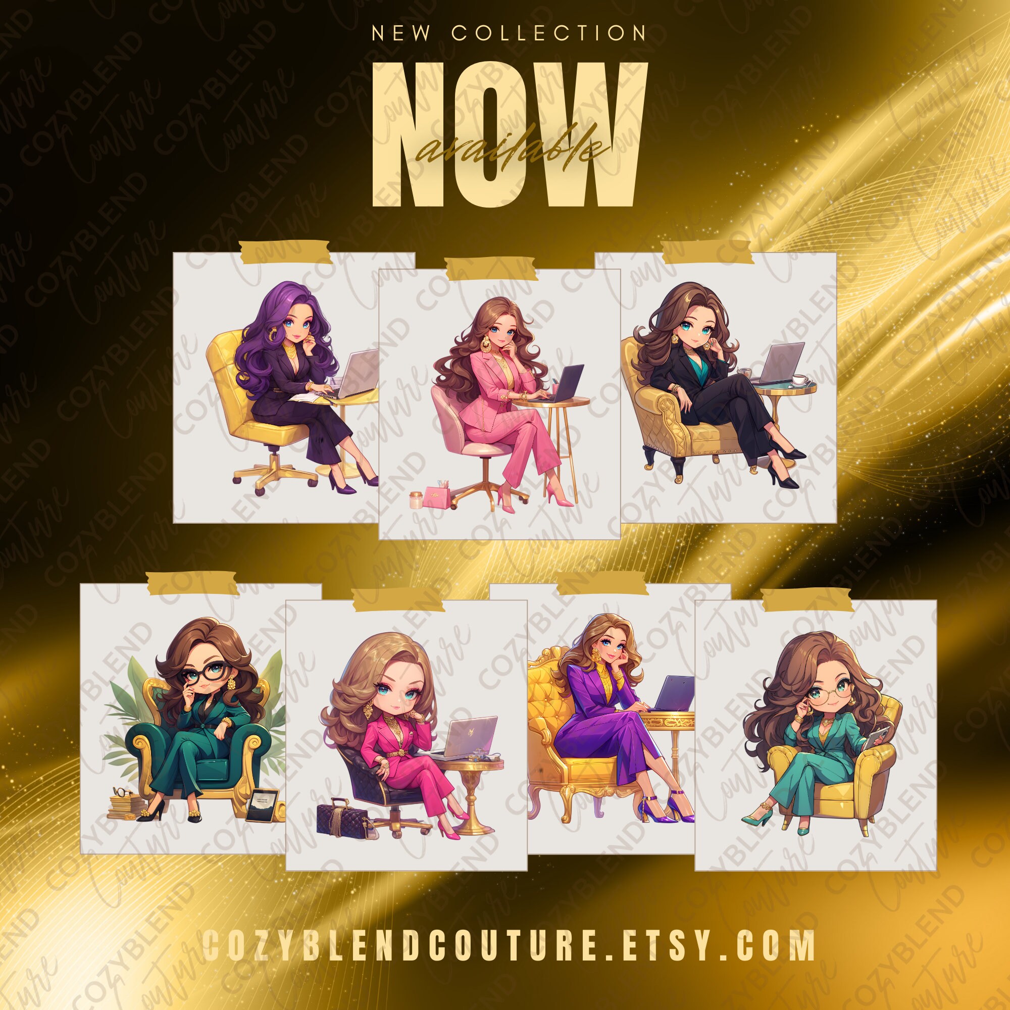 Career Queens Clipart: Ambitious Women PNG Digital Art (instant ...