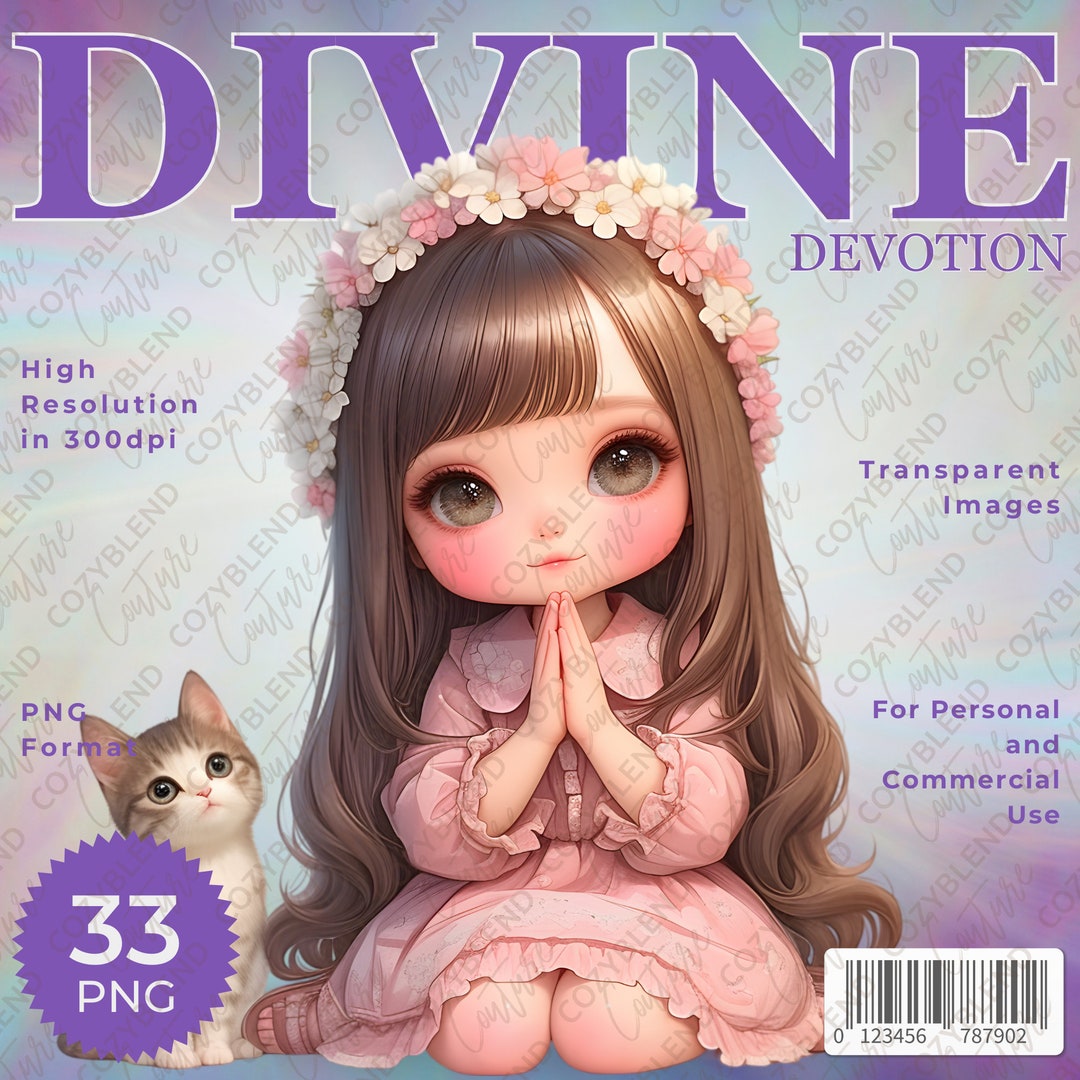 Divine Devotion: Captivating Praying Girl Clipart for Spiritual Projects - Instant Download ...