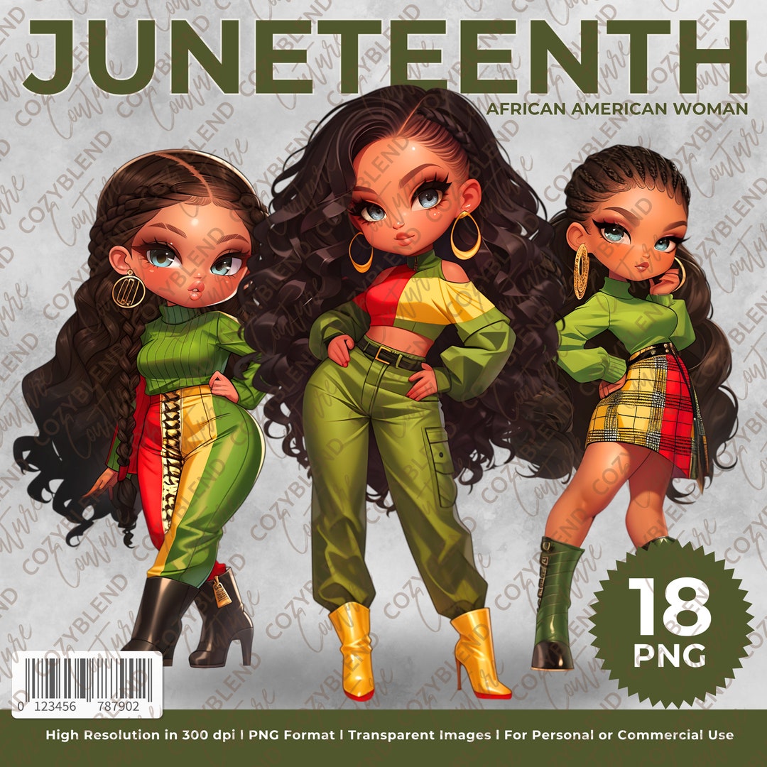 Juneteenth African American Woman Clipart: Heritage PNG (digital ...