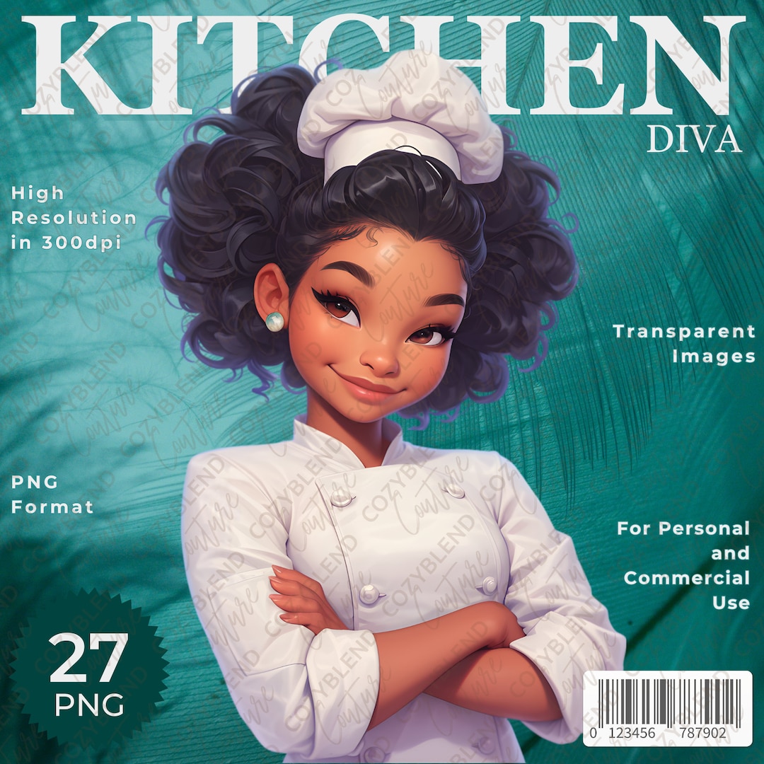 Kitchen Diva Clipart: Savory Chef Lady PNG (digital Download) - Etsy