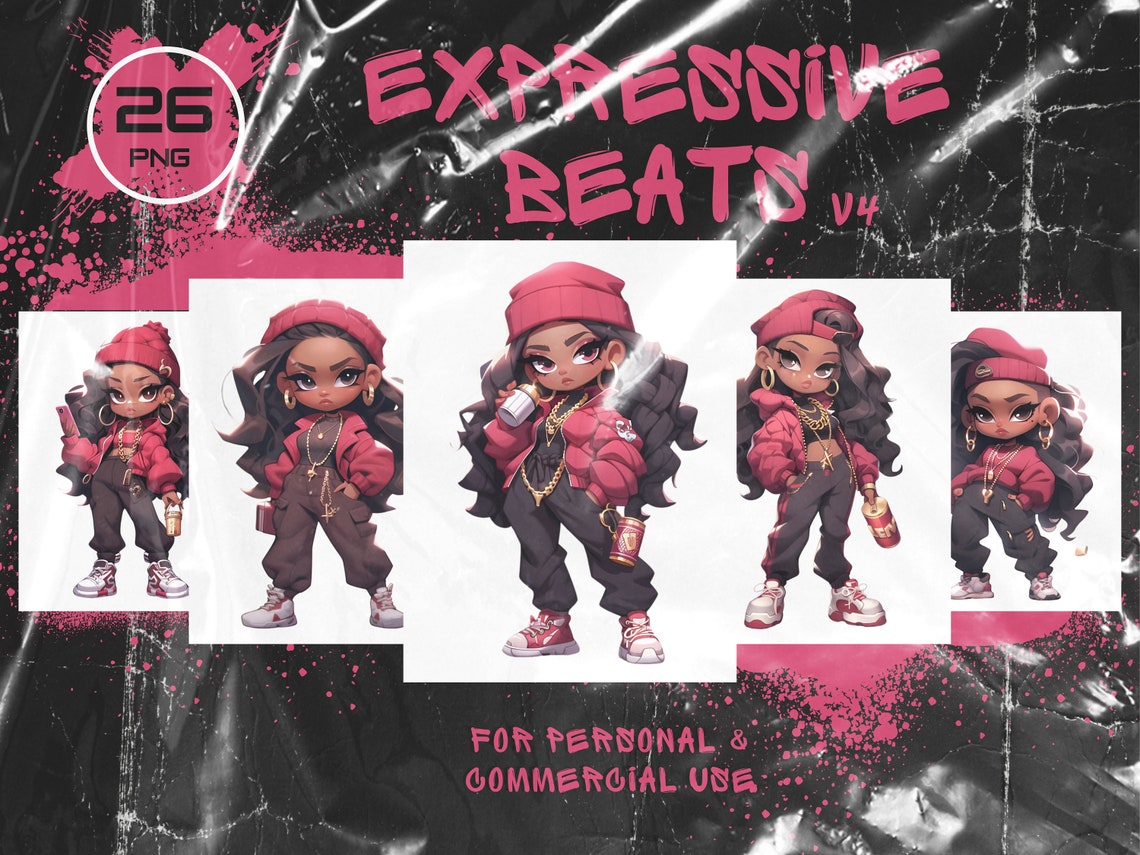 Expressive Beats V4, Energetic Hip-hop Chibi Illustrations, Chibis ...