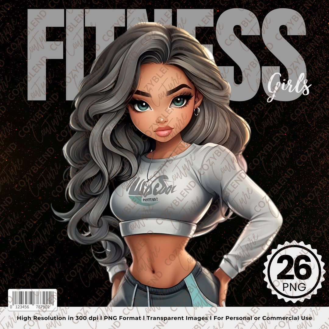 Fitness Girls Clipart, Active Women Workout Illustrations PNG, Perfect ...