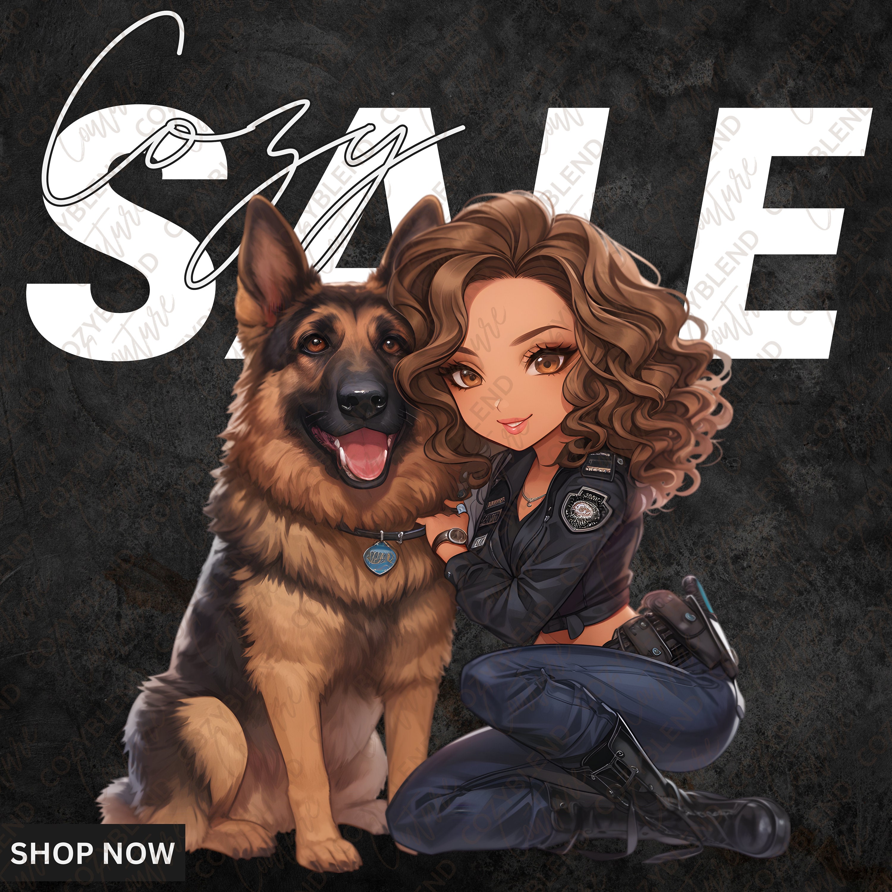 Courageous Policewoman Clipart - Strong Female Officer Illustration for ...