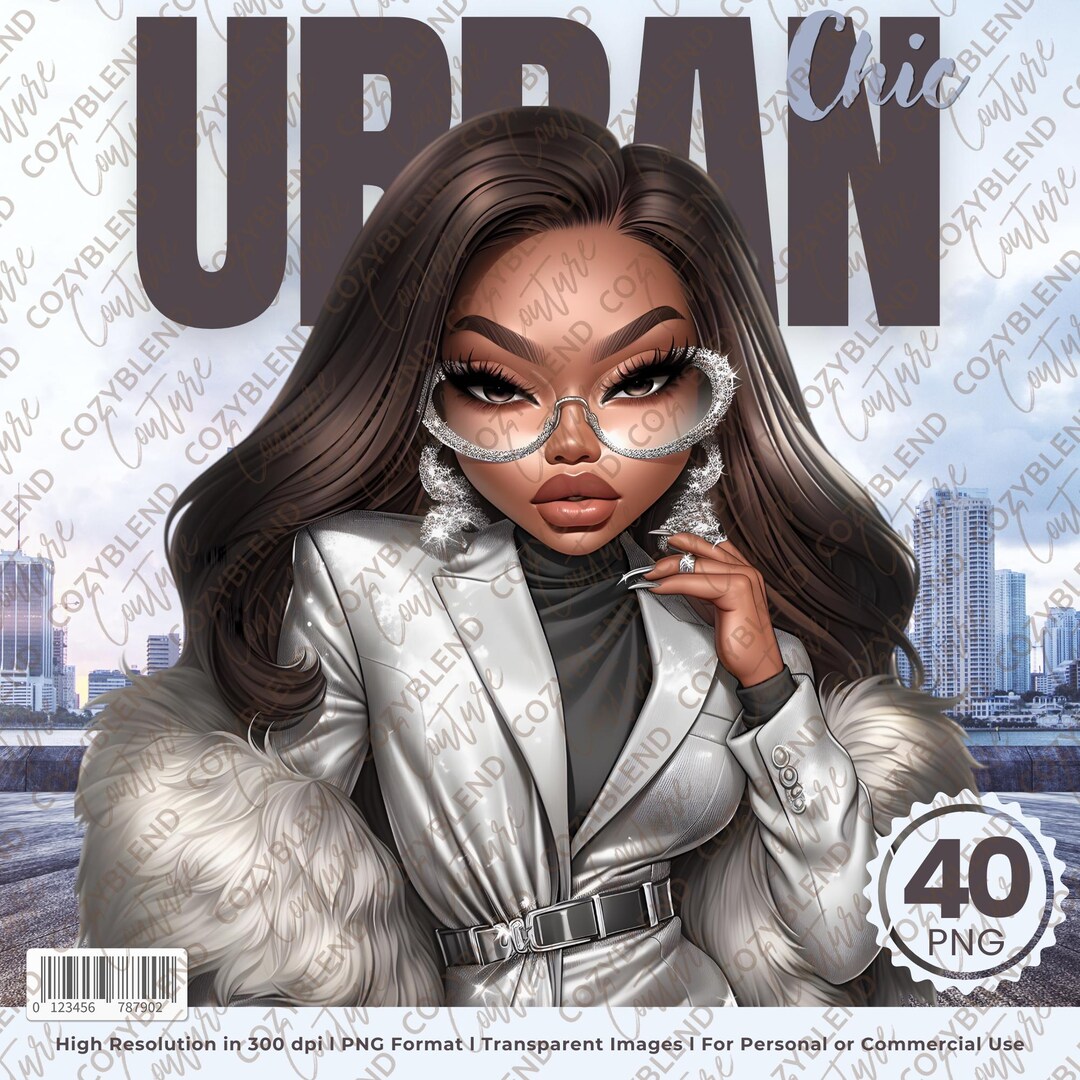 Urban Chic Clipart: City Fashion PNG Illustrations (digital Download ...