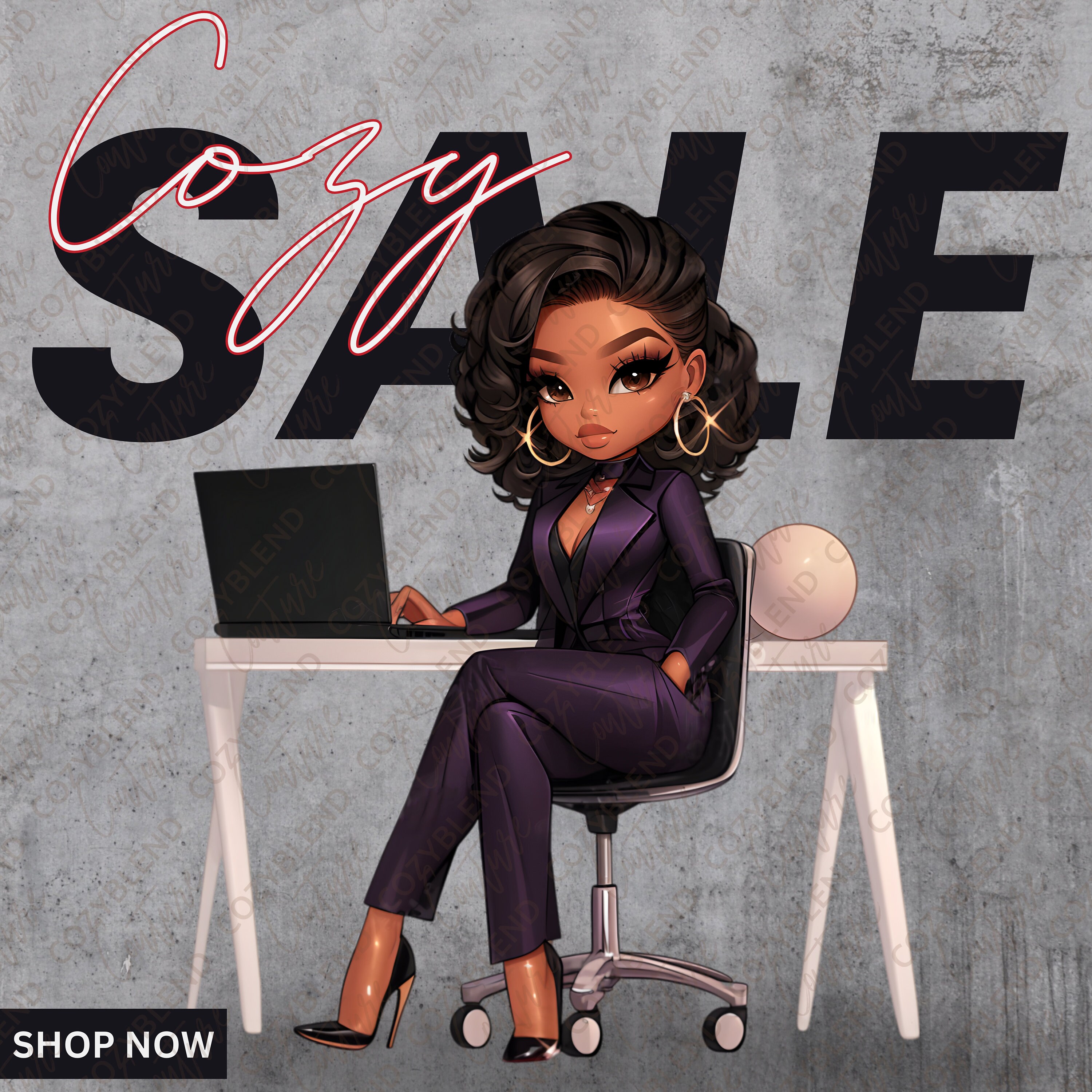 Boss Lady Illustration Empowered Woman Artwork for Motivational ...