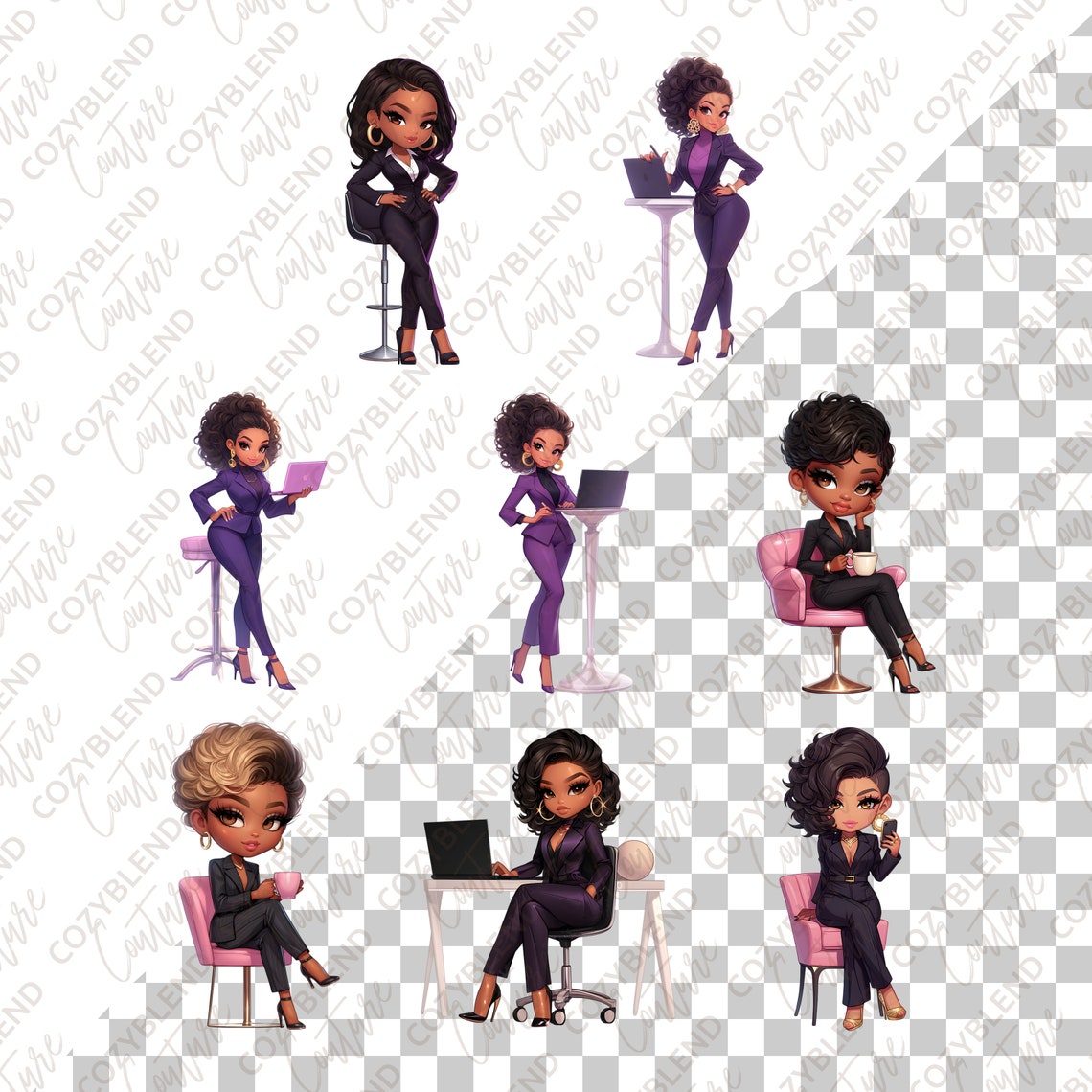 Boss Lady Illustration Empowered Woman Artwork for Motivational ...