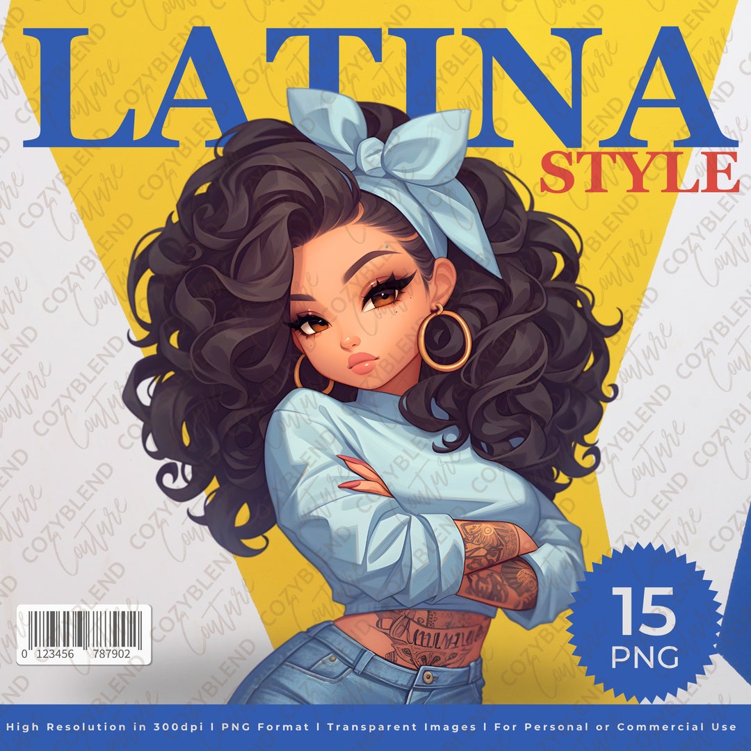 Latina Style Clipart - Vibrant Illustrations of Latina Women for ...