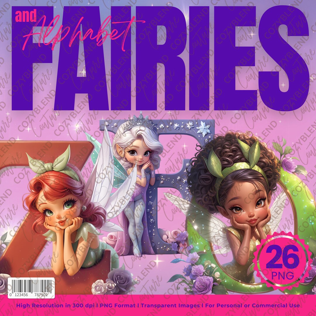 Fairies and Alphabet Clipart, Magical Letters Illustrations PNG, High ...