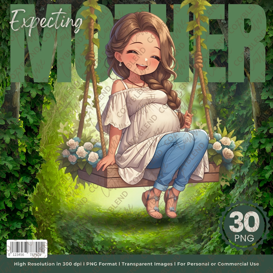 Expecting Mother Clipart: Pregnancy Illustrations PNG (digital Art) - Etsy